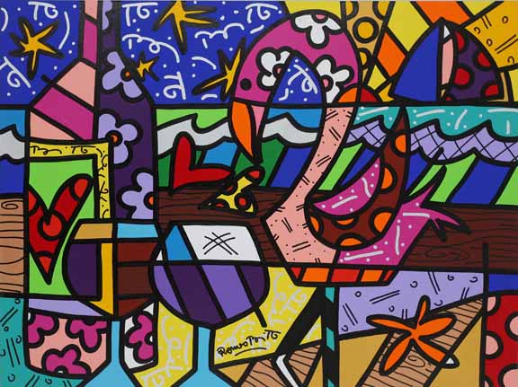 Romero Britto | Miami Night (2007) | MutualArt