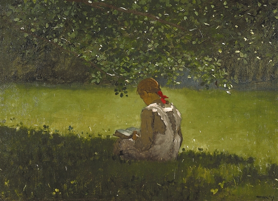 Winslow Homer | Reading by the Brook (1879) | MutualArt