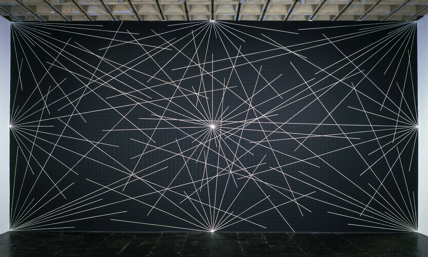 Sol LeWitt | Drawing #289: 4th wall: 24 lines from the center; 12 lines from the midpoint of ...