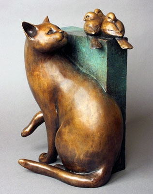 Georgia Gerber | Cat With Chickadee (2005) | MutualArt