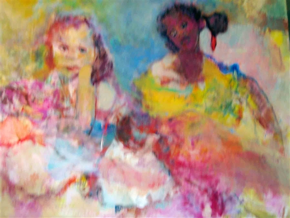 Betty Murchison | sisteres with dolls (2007) | MutualArt