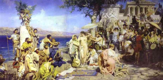 Henryk Siemiradzki | Phryne at the Festival of Poseidon in Eleusin ...