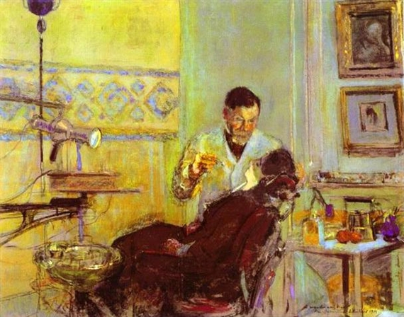 Édouard Vuillard | Dr. Georges Viau in His Office Treating Annette Ro ...