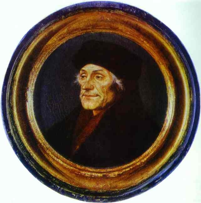 Hans Holbein the Younger | Portrait of Erasmus von Rotterdam in a Round ...