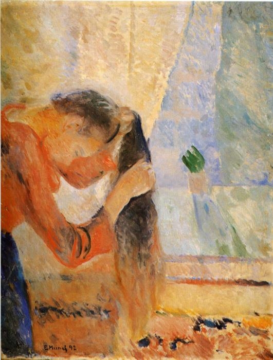 Edvard Munch | Girl Combing Her Hair (1892) | MutualArt