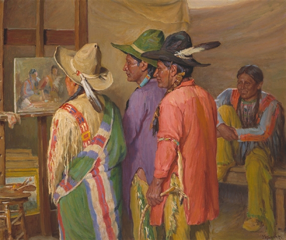 Joseph Henry Sharp | STUDIO VISITORS | MutualArt