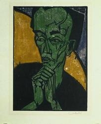 Erich Heckel | Portrait of a Man (1919) | MutualArt