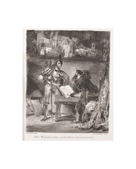 Eugène Delacroix | Illustrations for Faust: Méphistophélés visits Faust (1828) | MutualArt