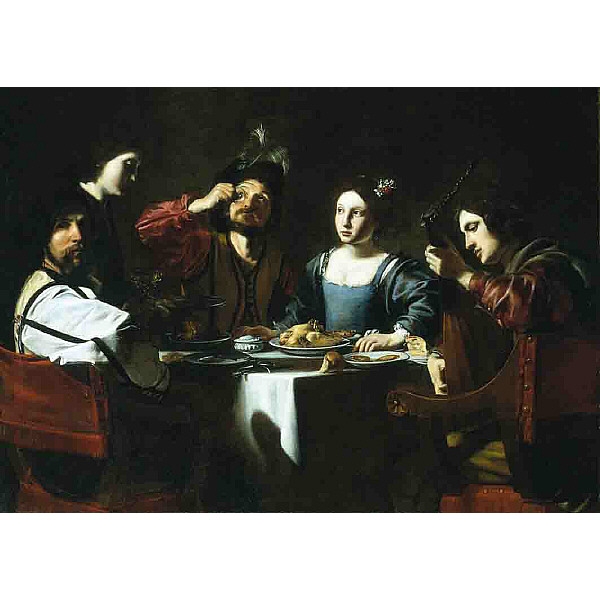 Nicolas Tournier | Banquet Scene with a Lute Player (1625) | MutualArt