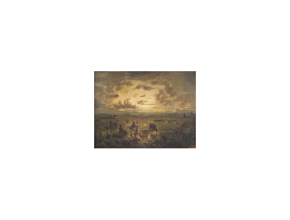Théodore Rousseau | Landscape with Cattle (1860) | MutualArt