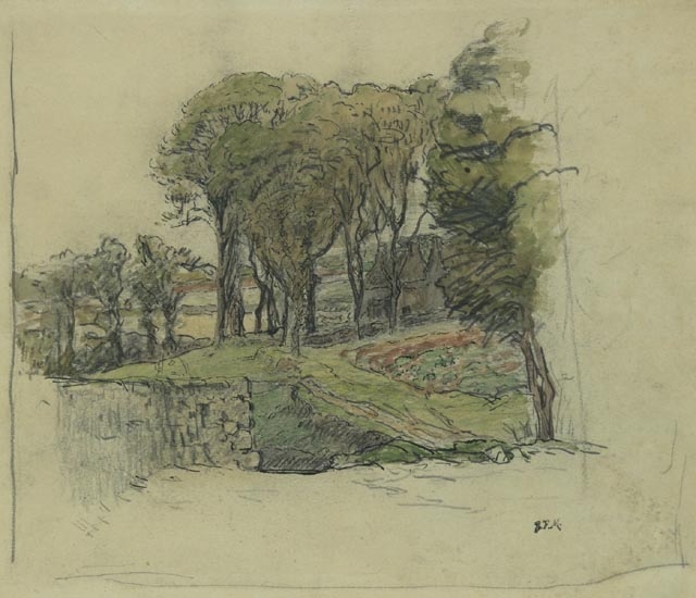 Jean-François Millet | Landscape with Building among Trees | MutualArt