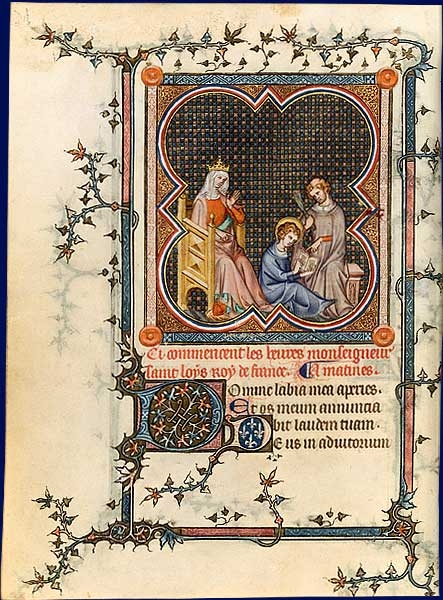 Jean Pucelle | L'apprentissage de saint Louis Heures de Jeanne de ...