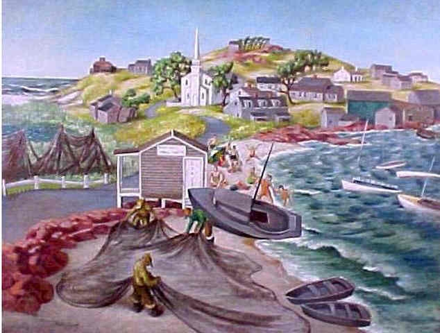 Molly Luce | Mending the nets, little Compton (1940) | MutualArt