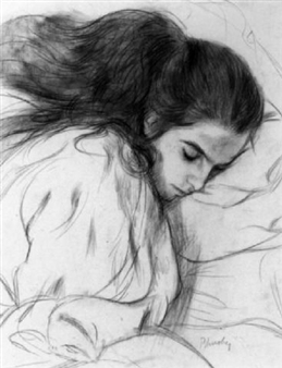 Arthur Polonsky | Female figure sketch (1953) | MutualArt