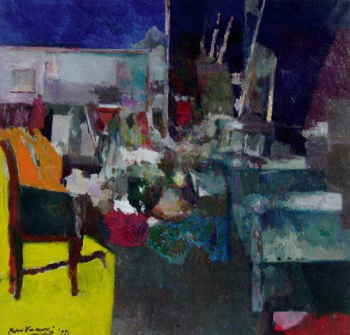 Kees Verwey | De stoel in de zon (Atelier impressie) (1977) | MutualArt