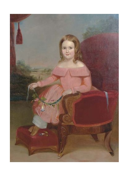 Charles Osgood | Portrait of a young girl in a red chair | MutualArt