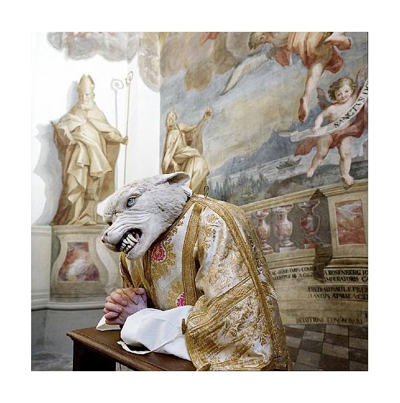 Deborah Sengl | Wolf-Sheep-Priest (2008) | MutualArt