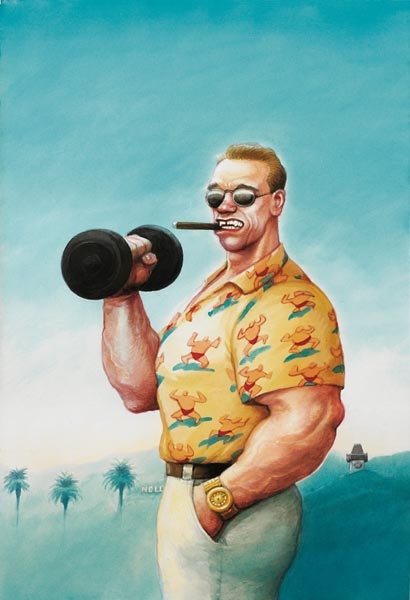 Manfred Deix | Schwarzenegger Coverbild | MutualArt