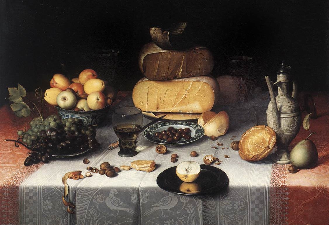 Floris Claesz van Dijck | Laid Table with Cheeses and Fruit (1615 ...