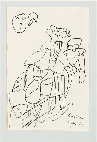 Lucebert | Composition with figures (1962) | MutualArt