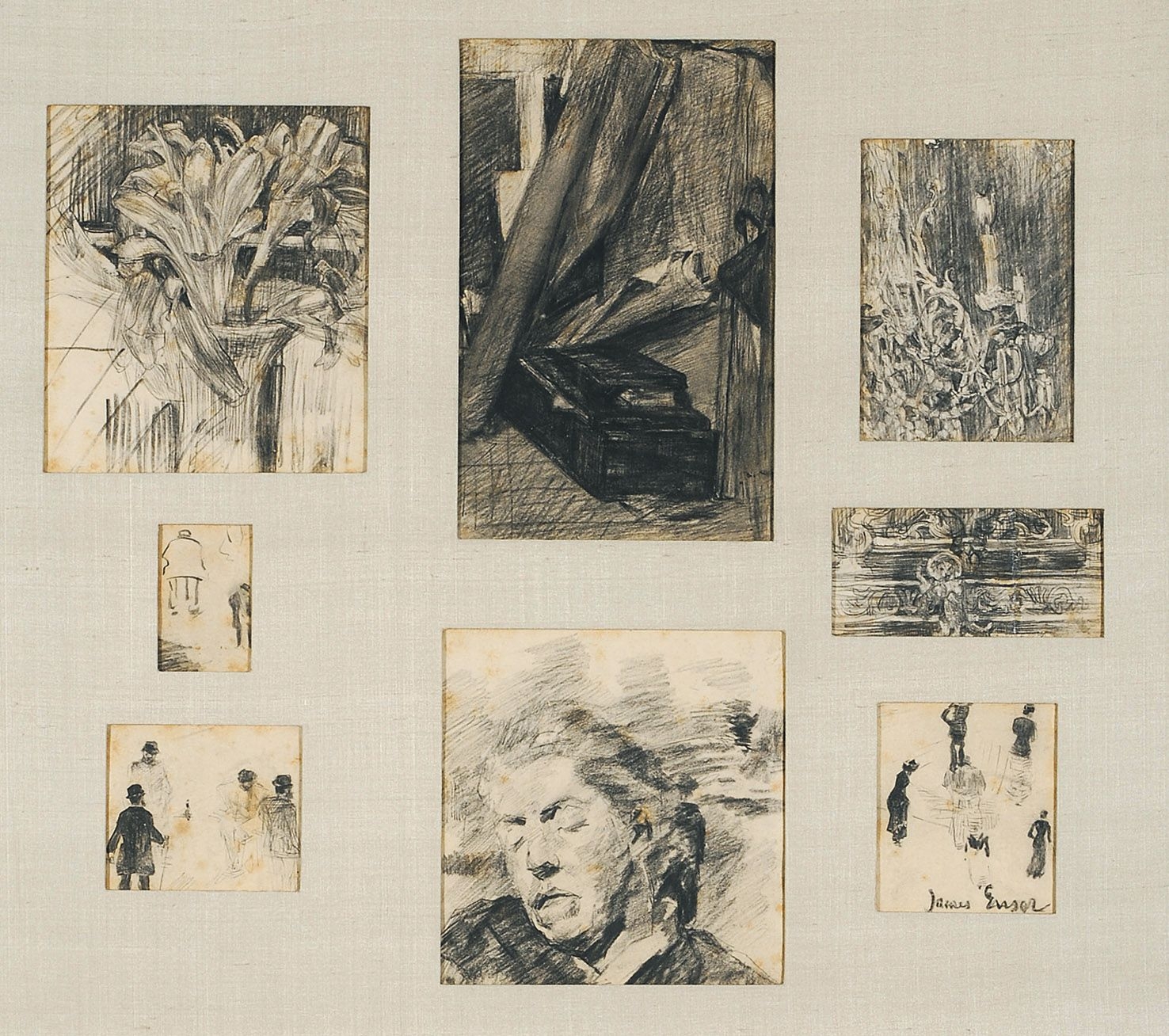 James Ensor | STUDY OF FIGURES - FIGURES IN THE STREET - STILL LIVES ...