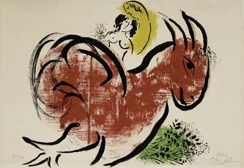 Marc Chagall | Le Coq Rouge (1952) | MutualArt