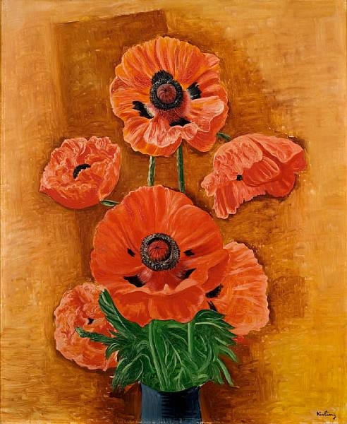 Moïse Kisling | Vase de tulipes roses | MutualArt