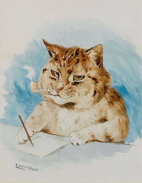 Louis Wain | Cat writing | MutualArt