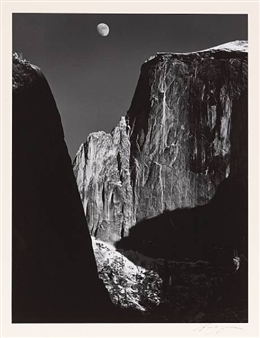 Ansel Adams | Moon over Half Dome, Yosemite National Park (1960 ...
