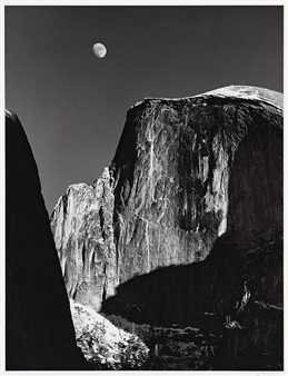 Ansel Adams | Moon and Half Dome, Yosemite National Park, California ...