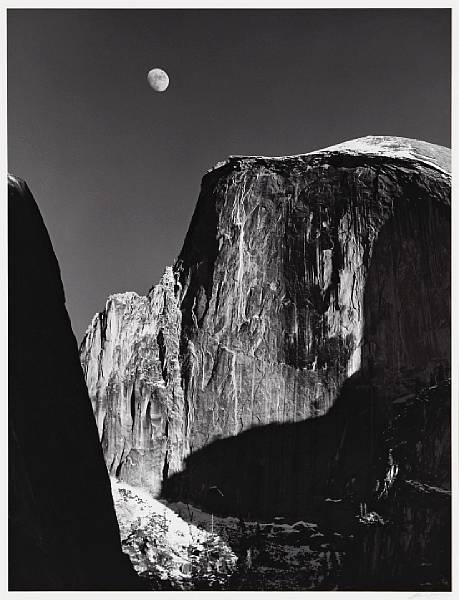 Ansel Adams | Moon and Half Dome, Yosemite National Park, California ...