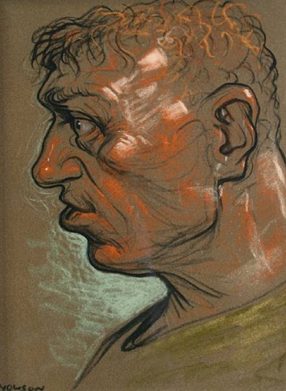 Peter Howson Obe | Man's head in profile | MutualArt