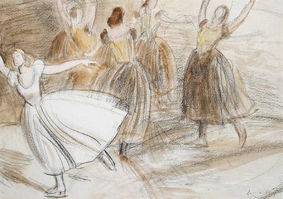 Dame Laura Knight | 'Five Ballerinas Dancing' | MutualArt
