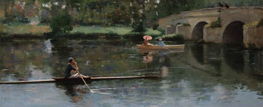John Lavery | The Bridge at Grez (1883) | MutualArt