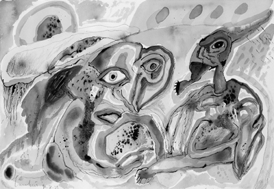 Lucebert | Figures in a landscape | MutualArt