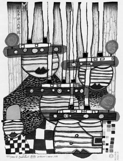 Friedensreich Hundertwasser | Proposal for the NZ Flag & relating ...