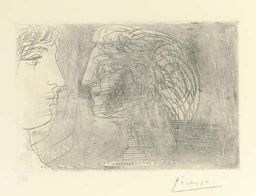 Pablo Picasso | Deux Profils face à face (B. 277; Ba. 419) (1934 ...