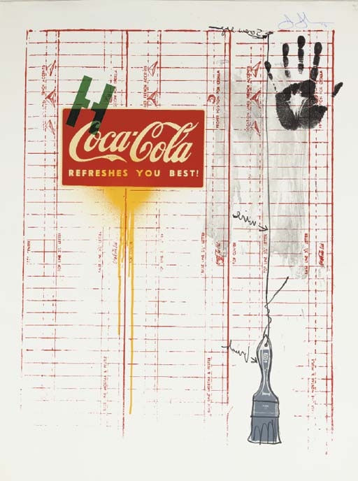 Jasper Johns | Untitled (Coca-Cola and Grid) (1971) | MutualArt