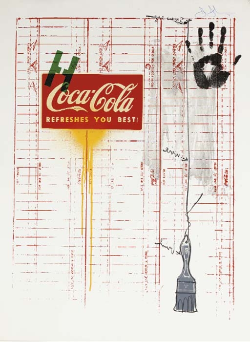 Jasper Johns | Untitled (Coca-Cola and Grid) (1971) | MutualArt