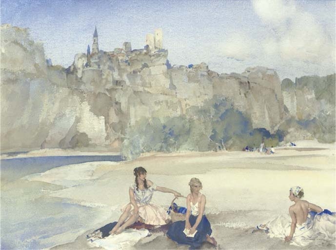 William Russell Flint | First Arrivals, on the Ardeche | MutualArt