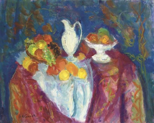 Charles Camoin | Nature morte aux fruits et au pichet (1954) | MutualArt