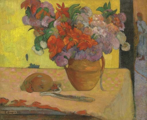 Paul Gauguin | Vase de fleurs et gourde (1891) | MutualArt
