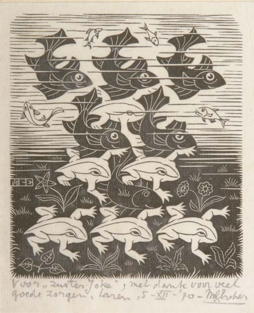 Maurits Cornelis Escher | Fish and Frogs (Vissen en kikkers) (Bool 364 ...