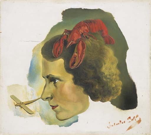 Salvador Dalí | Portrait de Gala au homard (Circa 1934) | MutualArt