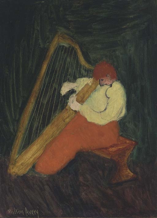 Milton Avery | Harpo Marx Playing the Harp (Early 1930s) | MutualArt