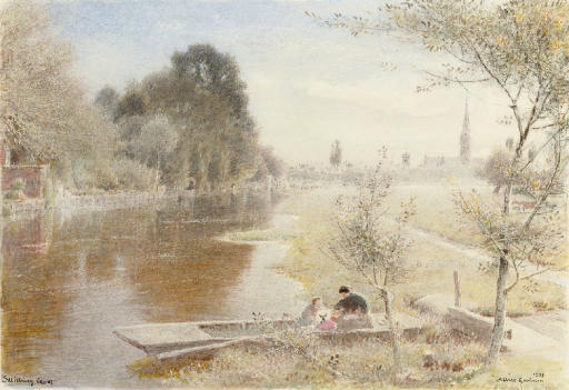 Albert Goodwin | The rain from heaven, All Souls, Oxford (1922) | MutualArt