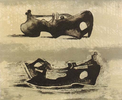 Henry Moore | Two seated Figures with Children | MutualArt