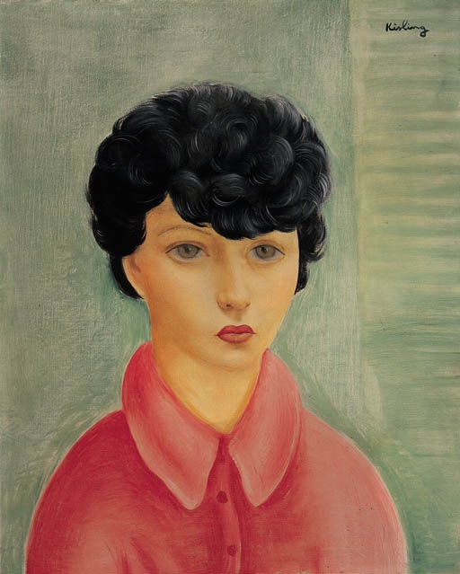 Moïse Kisling | JEUNE FEMME BLONDE AU FICHU ROSE (1935) | MutualArt