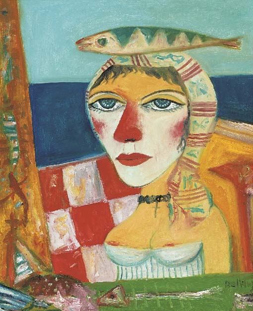 John Bellany | Woman with fish (1995) | MutualArt