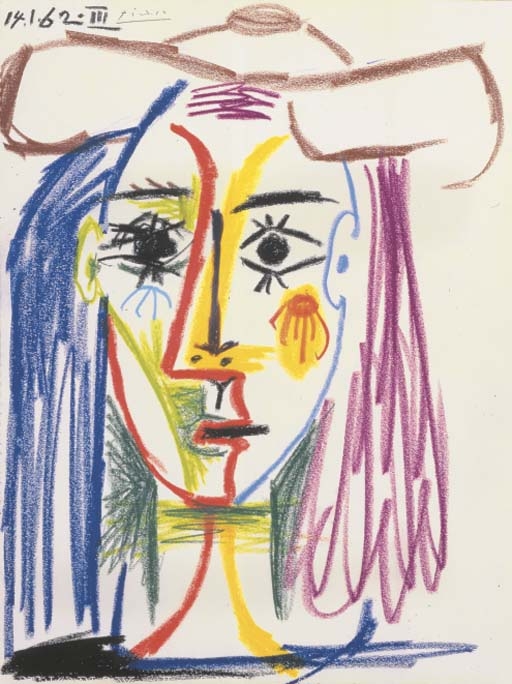 Pablo Picasso | Tête de femme au chapeau (1962) | MutualArt